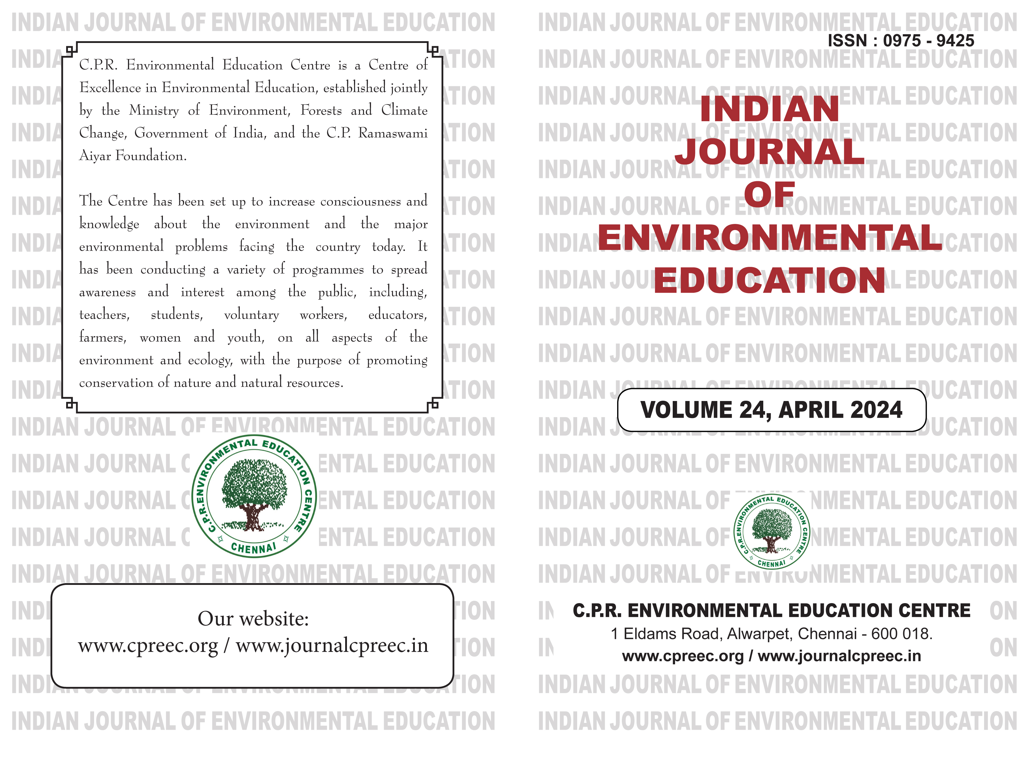 Latest Issue – Indian Journal of Environmental Education (IJEE)